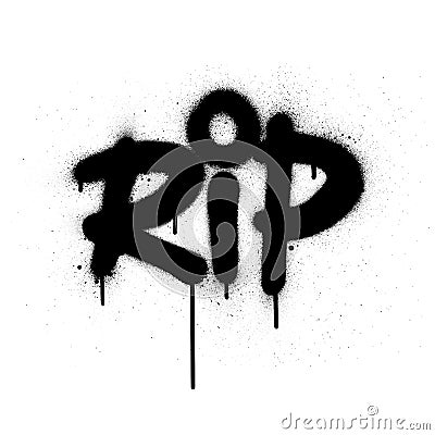 Graffiti RIP Rest In Peace Abbreviation Sprayed In Black Over White ...