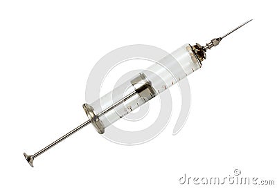 Grande Seringa Com Agulha Grossa Fotografia de Stock Royalty Free ...