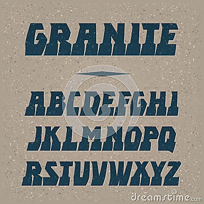 Granite Vector Font. Strong Alphabet Lettering. Latin Letters ...