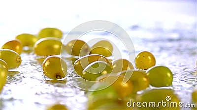 Grapes falling in water stock footage. Video of health - 95539040