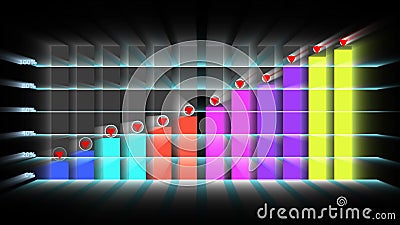 Graph Bar and Animation Display Grow or Increase Trend and Ray Effect ...