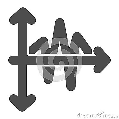 Graph With Curve Line Solid Icon, Diagram Concept, Incline And Decline ...