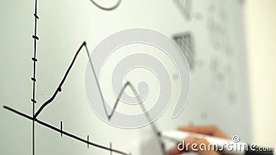 Graph Drawn on a Whiteboard by a Businessman Stock Video - Video of ...