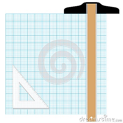 Graph Paper Drafting Tools Cartoon Vector | CartoonDealer.com #3592633