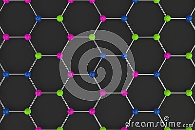 Graphene Atomic Structure On Black Background Stock Illustration ...