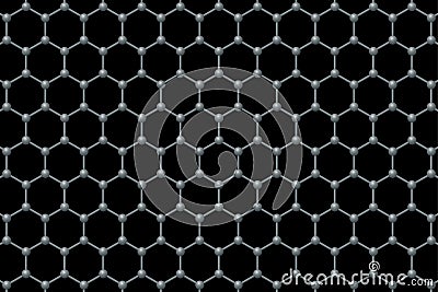 Graphene Single Layer Background, 3D Schematic Molecular Structure ...