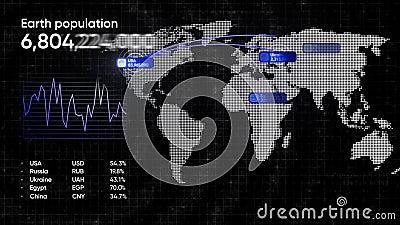 Graphical Statistics of Earth S Population. Motion Stock Video - Video ...
