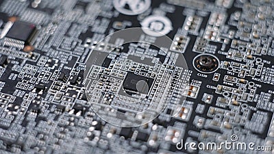 Graphics Card GPU Circuit Board, Capacitors and Fuses, Microchip and ...
