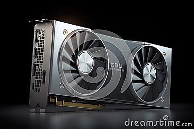 Graphics Card. Modern Gaming GPU Graphics Processing Unit On Black ...