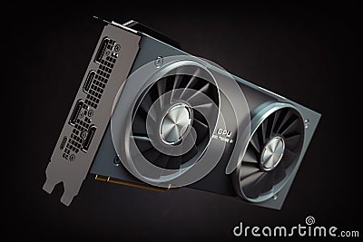 Graphics Card. Modern Gaming GPU Graphics Processing Unit On Black ...