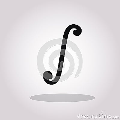 Gray Integral Icon Isolated On White Background. Trendy Math Symbol ...