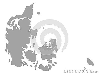 Gray Map Of Denmark On White Background Cartoon Vector | CartoonDealer ...