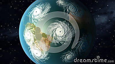 Great Cataclysm, Massive Storms on Earth, CG Animation. Stock Footage ...