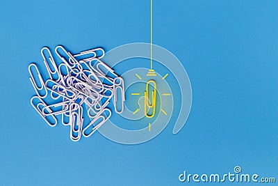 Great Ideas Concept With Paperclip,thinking,creativity,light Bulb On ...