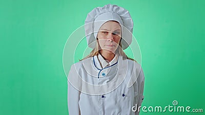 Great Looking Woman Baker With A Sad And Thinking Face In Front Of The ...