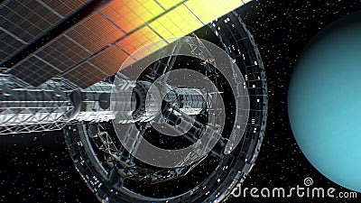 Great Spaceship Returns From Planet Uranus Stock Footage - Video of ...