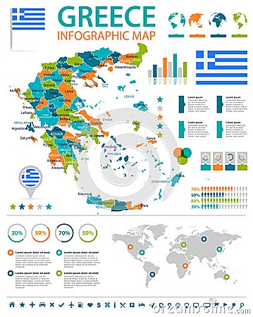 Greece - Infographic Map And Flag - Illustration | CartoonDealer.com ...