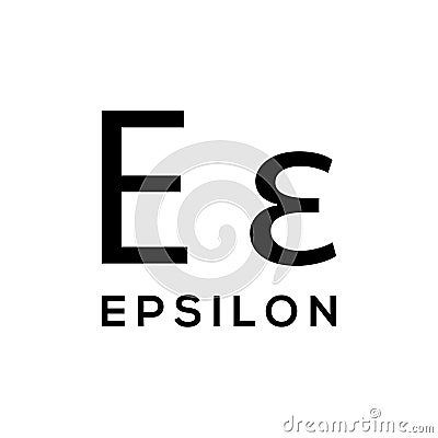 Epsilon Greek Alphabet Design Trendy Cartoon Vector | CartoonDealer.com ...
