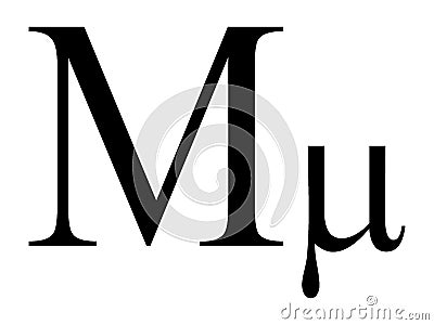 Greek Alphabet Letter Mu Cartoon Vector | CartoonDealer.com #131006067