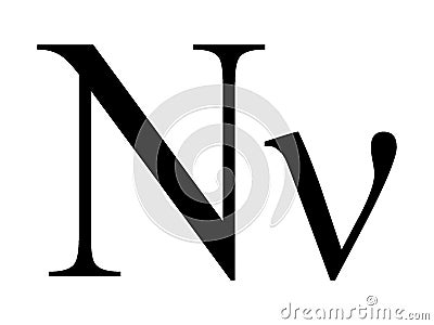 Greek Alphabet Letter Nu Vector Illustration | CartoonDealer.com #131006068