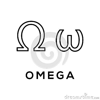 Omega Greek Alphabet Design Trendy Vector Illustration | CartoonDealer ...
