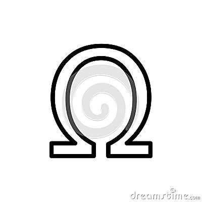 Omega Greek Alphabet Design Trendy Cartoon Vector | CartoonDealer.com ...