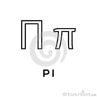 Pi Greek Alphabet Design Trendy Vector Illustration | CartoonDealer.com ...