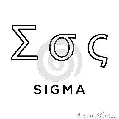 Sigma Greek Alphabet Design Trendy Vector Illustration | CartoonDealer ...
