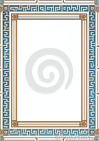 Greek Tile Frame Border On White Background Royalty-Free Stock Image ...