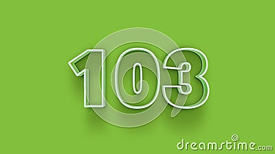 Green 3d Symbol Of 103 Number Icon On Green Background Stock ...