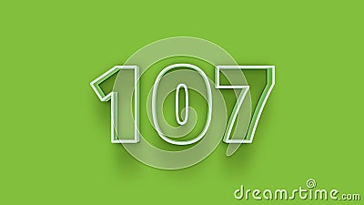 Green 3d Symbol Of 107 Number Icon On Green Background Stock Image ...