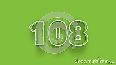 Green 3d Symbol Of 108 Number Icon On Green Background Stock ...