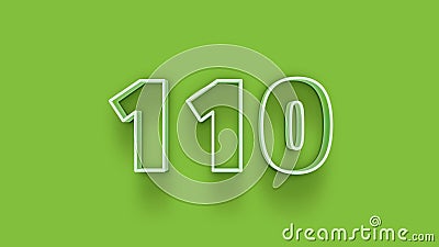 Green 3d Symbol Of 110 Number Icon On Green Background Royalty-Free ...