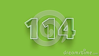 Green 3d Symbol Of 114 Number Icon On Green Background Stock ...