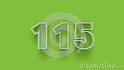 Green 3d Symbol Of 115 Number Icon On Green Background Royalty-Free ...