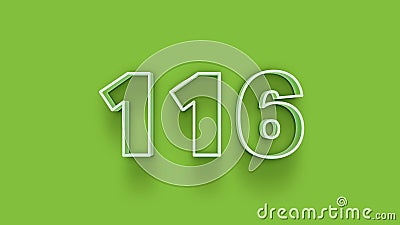 Green 3d Symbol Of 116 Number Icon On Green Background Stock Photo ...
