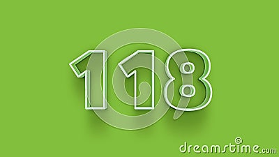 Green 3d Symbol Of 118 Number Icon On Green Background Stock ...