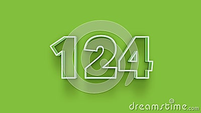 Green 3d Symbol Of 124 Number Icon On Green Background Royalty-Free ...
