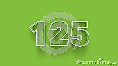 Green 3d Symbol Of 125 Number Icon On Green Background Royalty-Free ...