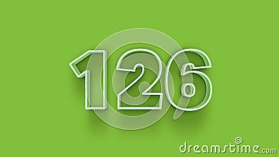 Green 3d Symbol Of 126 Number Icon On Green Background Royalty-Free ...