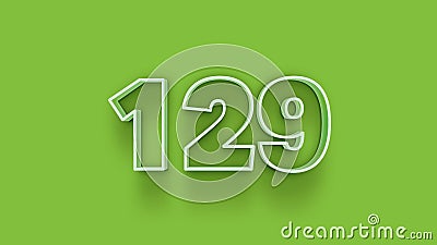 Green 3d Symbol Of 129 Number Icon On Green Background Royalty-Free ...