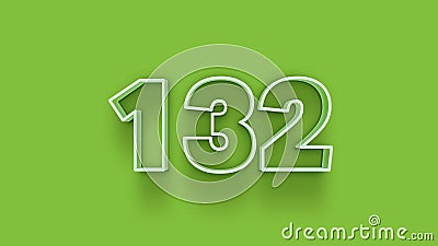 Green 3d Symbol Of 132 Number Icon On Green Background Stock ...