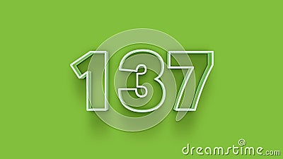 Green 3d Symbol Of 137 Number Icon On Green Background Royalty-Free ...