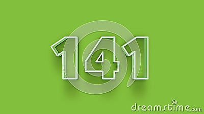 Green 3d Symbol Of 141 Number Icon On Green Background Royalty-Free ...
