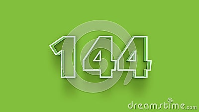 Green 3d Symbol Of 144 Number Icon On Green Background Royalty-Free ...