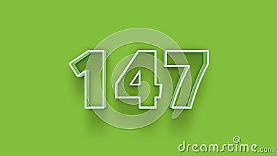 Green 3d Symbol Of 147 Number Icon On Green Background Stock Image ...