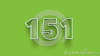 Green 3d Symbol Of 151 Number Icon On Green Background Royalty-Free ...