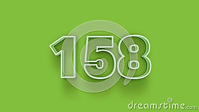 Green 3d Symbol Of 158 Number Icon On Green Background Stock Photo ...