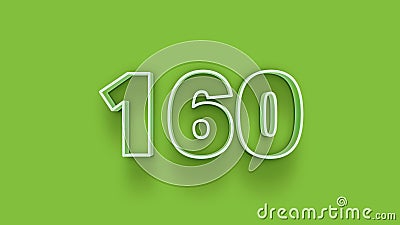 Green 3d Symbol Of 160 Number Icon On Green Background Royalty-Free ...