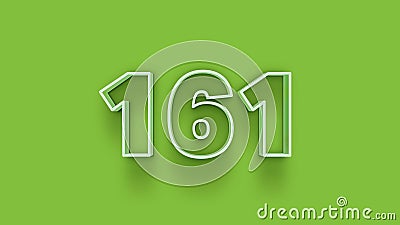 Green 3d Symbol Of 161 Number Icon On Green Background Stock ...